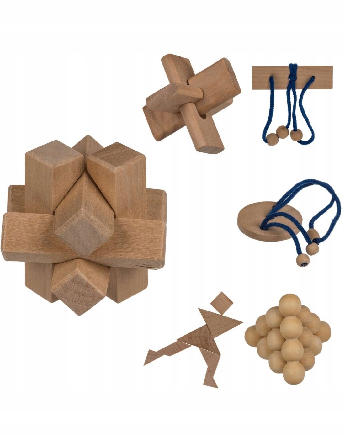 PUZZLE DREWNIANE ŁAMIGŁÓWKI GRY LOGICZNE 6szt 9942408700 - Allegro.pl