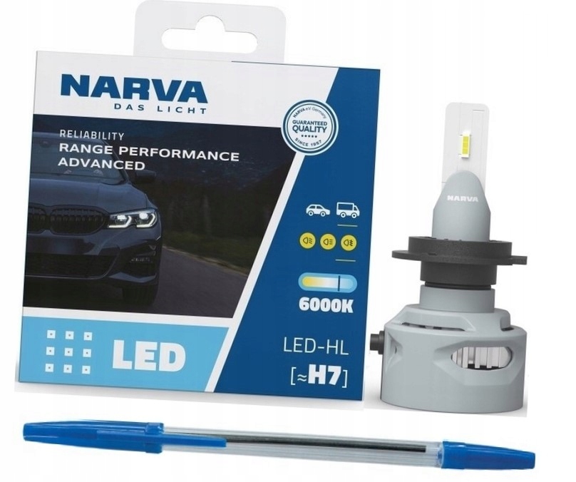 NARVA ŻARÓWKA H7 LED RANGE PERFORMANCE 6000K 12-24V 19W 2 SZT. GRATIS ...