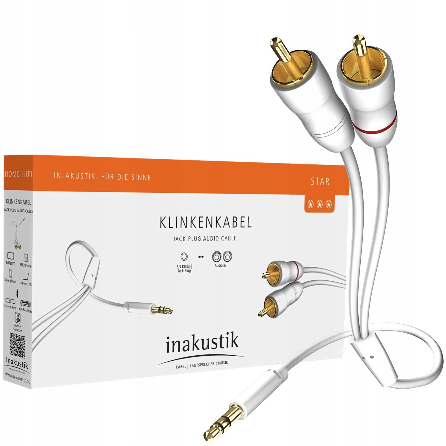 IN-AKUSTIK Star MP3 Audio Jack 3,5mm - 2xRCA 1,5m - Sklep, Opinie, Cena ...