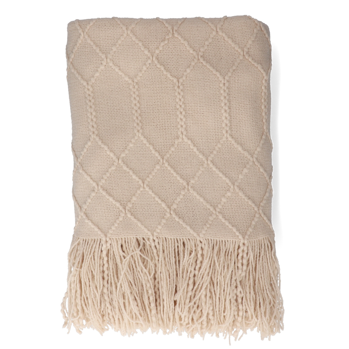 Koc LOOP beżowy w splot kulkowy 130x170 cm HOMLA (5904183812878) • Cena ...