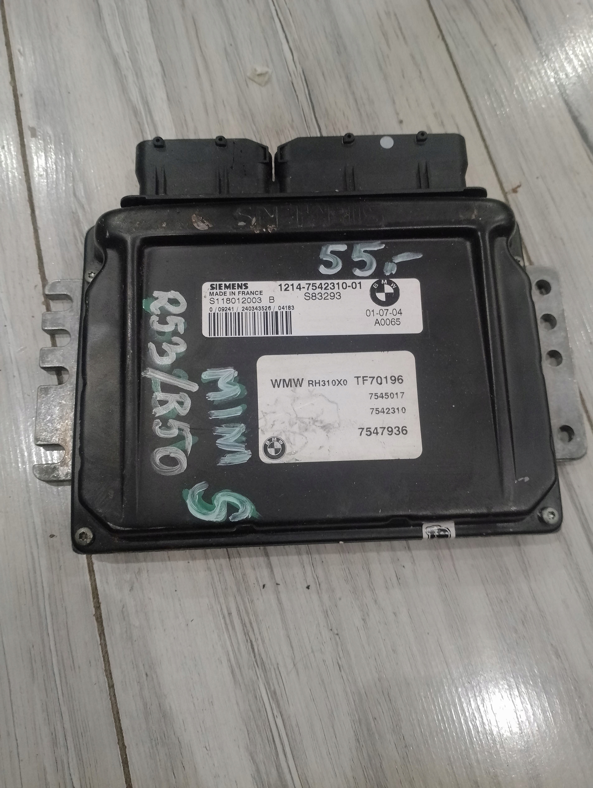 KOMPUTER STEROWNIK MINI COOPER S R53 R50 1214-7542310-01 S118012003B ...