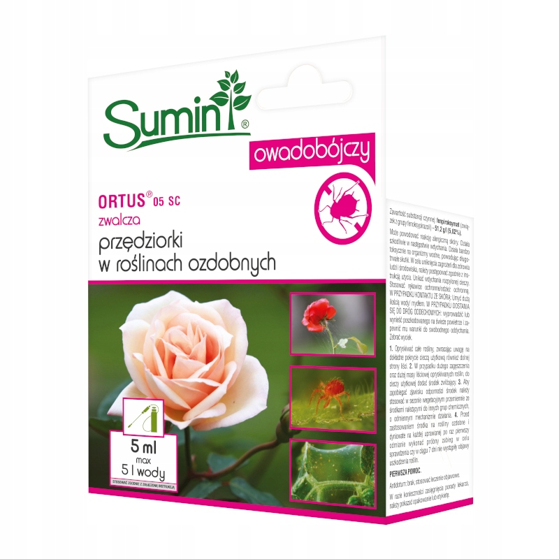 SUMIN ORTUS 05 SC 5 ml zwalcza przędziorki w roślinach ozdobnych (5907102009229) • Cena, Opinie ...