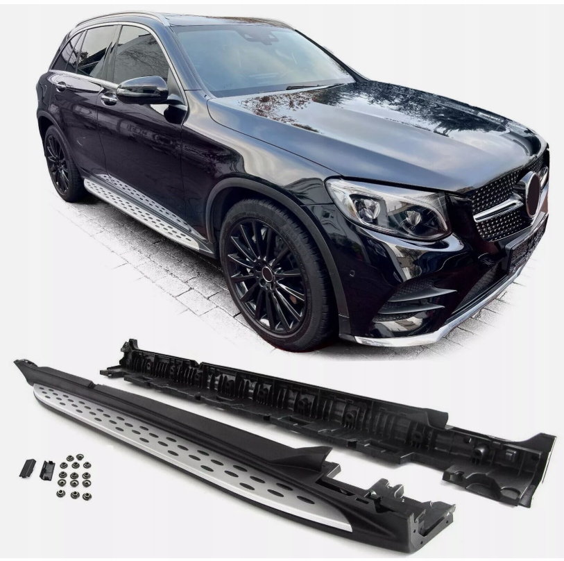 Listwa progowa szara do Mercedesa GLC X253/C253, aluminium/ABS ...