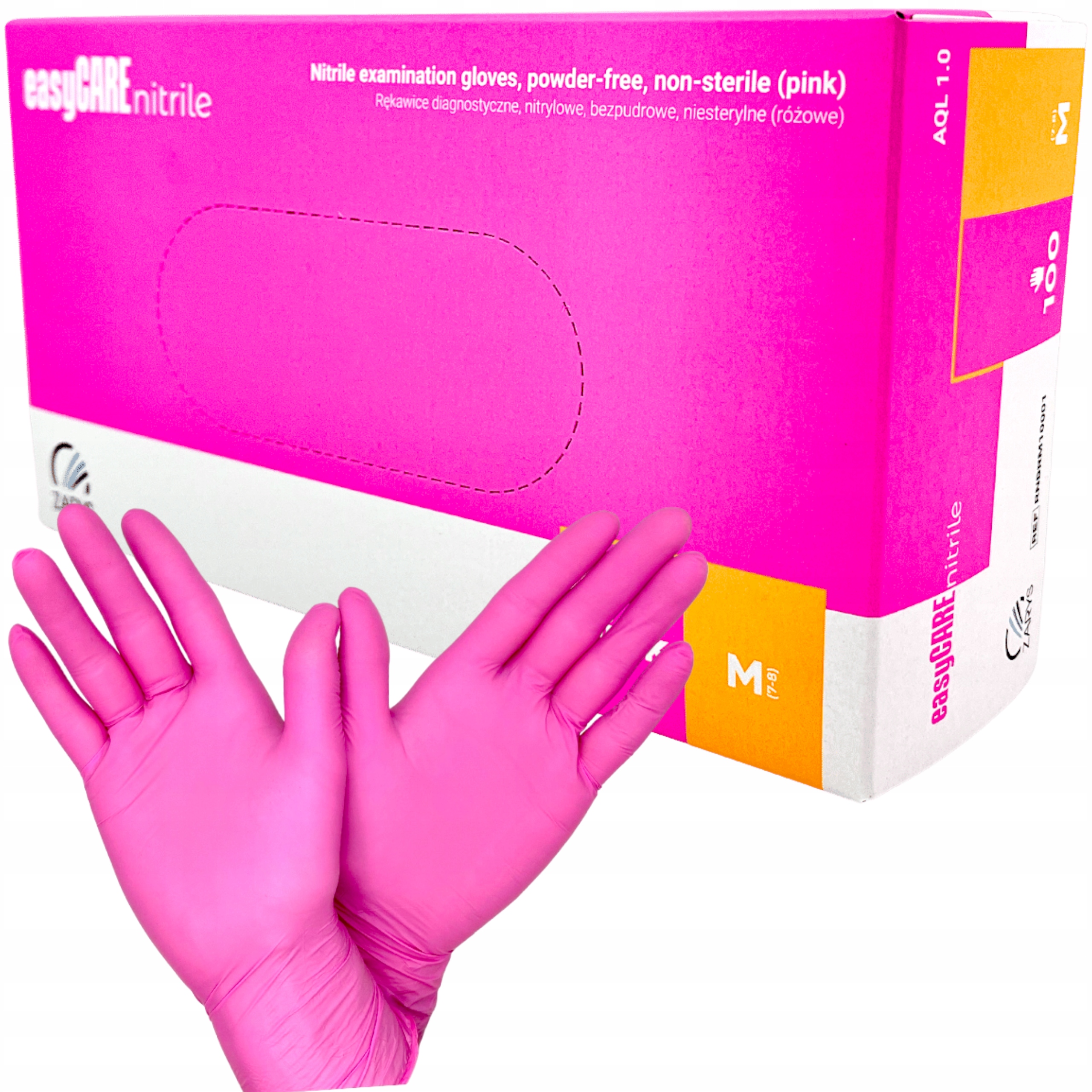 Rękawiczki RĘKAWICE nitrylowe bezpudrowe easyCARE RÓŻOWE r.L 100szt (5907996844838) • Cena ...