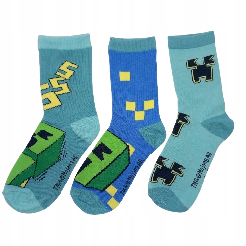 Skarpety skarpetki MINECRAFT CREEPER skarpetki chłopięce 3-pak 31/34 ...