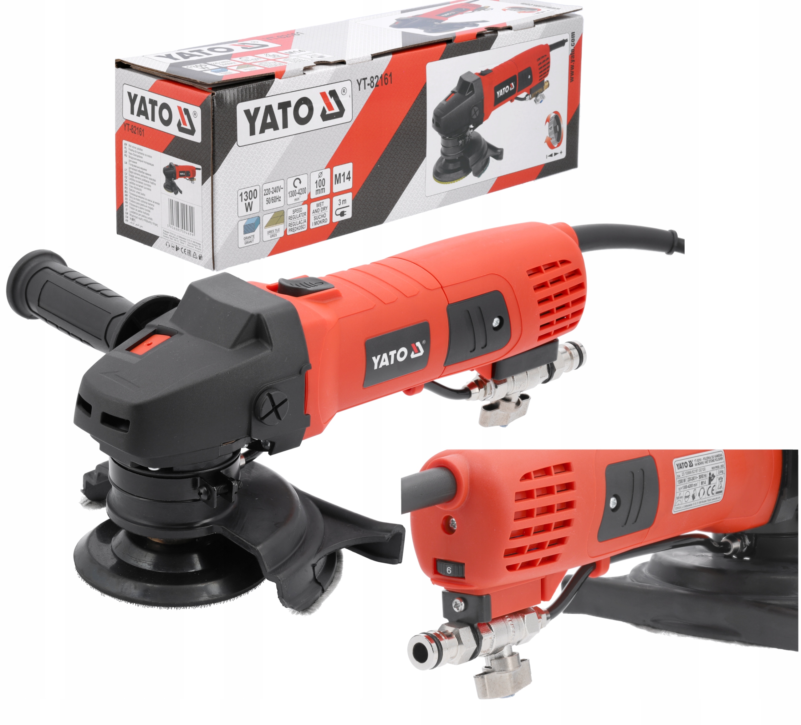 YATO POLERKA SZLIFIERKA 1300W DO GRESU GRANITU KAMIENIA MARMURU NA MOKRO 5906083094699 za 409 ...
