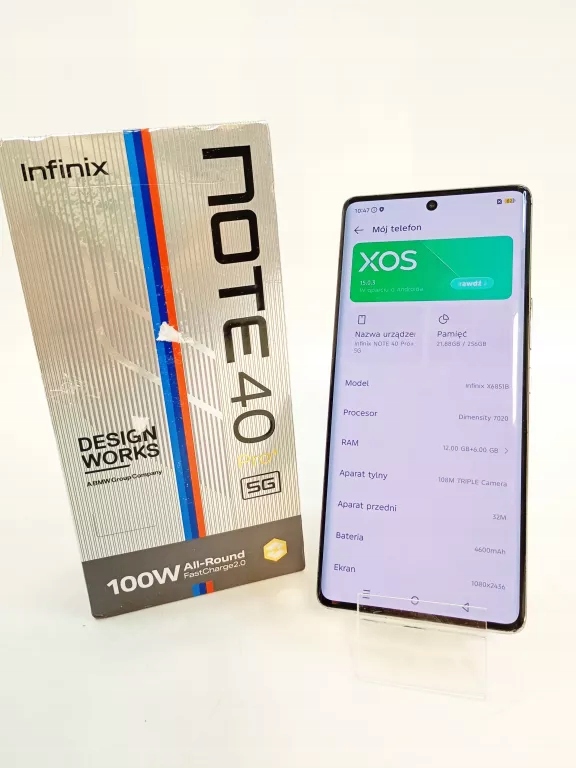 SMARTFON INFINIX NOTE 40 PRO+ 12 GB/256 GB 5G RACING GREY - Sklep ...