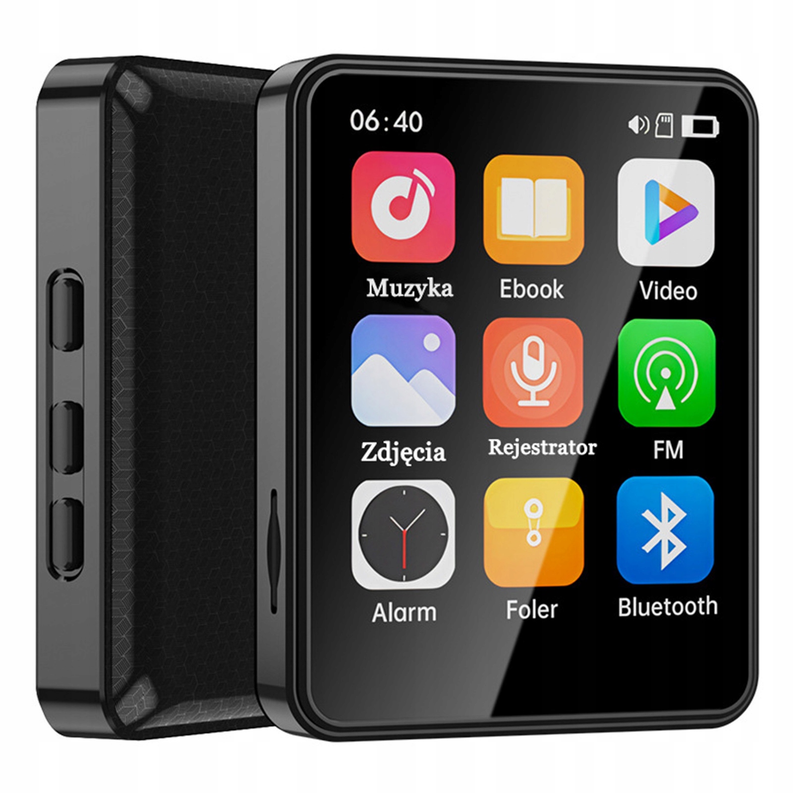 ODTWARZACZ MP3 MP4 16GB BLUETOOTH GŁOŚNIK PL MENU RADIO DYKTAFON ...