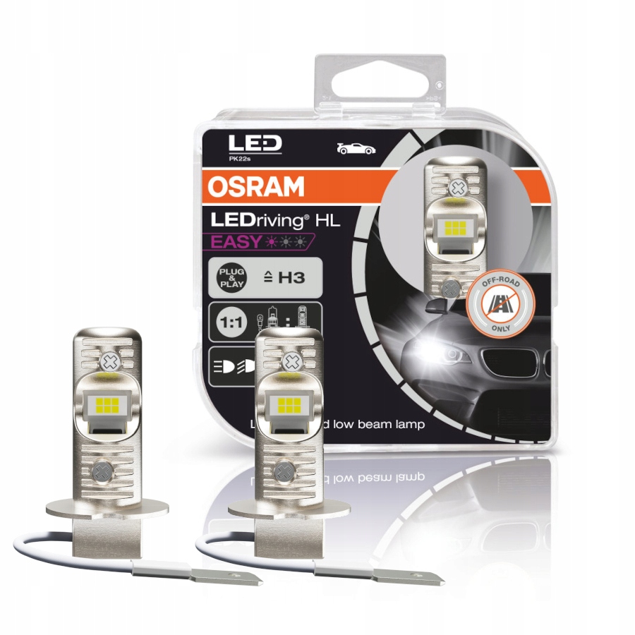 Żarówki samochodowe LED H3 OSRAM LEDriving HL EASY 12V 8W 6500K 1:1 ...