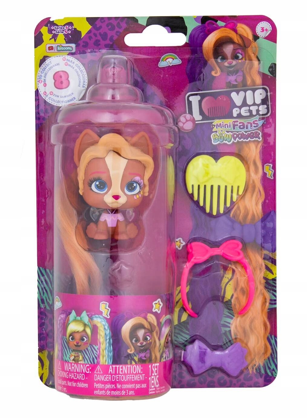 VIP PETS MINI FANS BOW POWER S5 LALKA PIESEK FIGURKA Długie Włosy ...