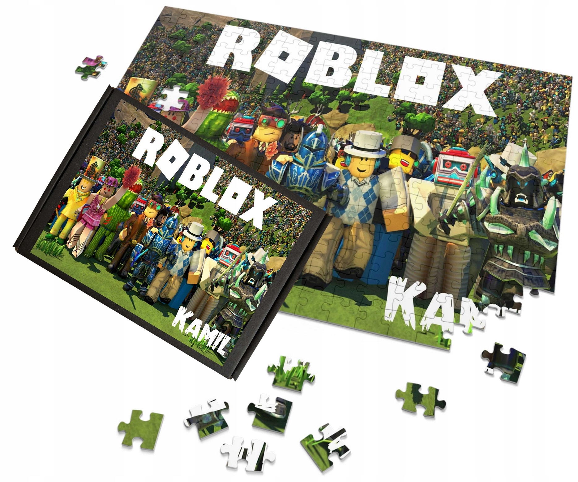 Puzzle ROBLOX A4 70 el s vlastnou potlačou ľubovoľné meno Krabička ...