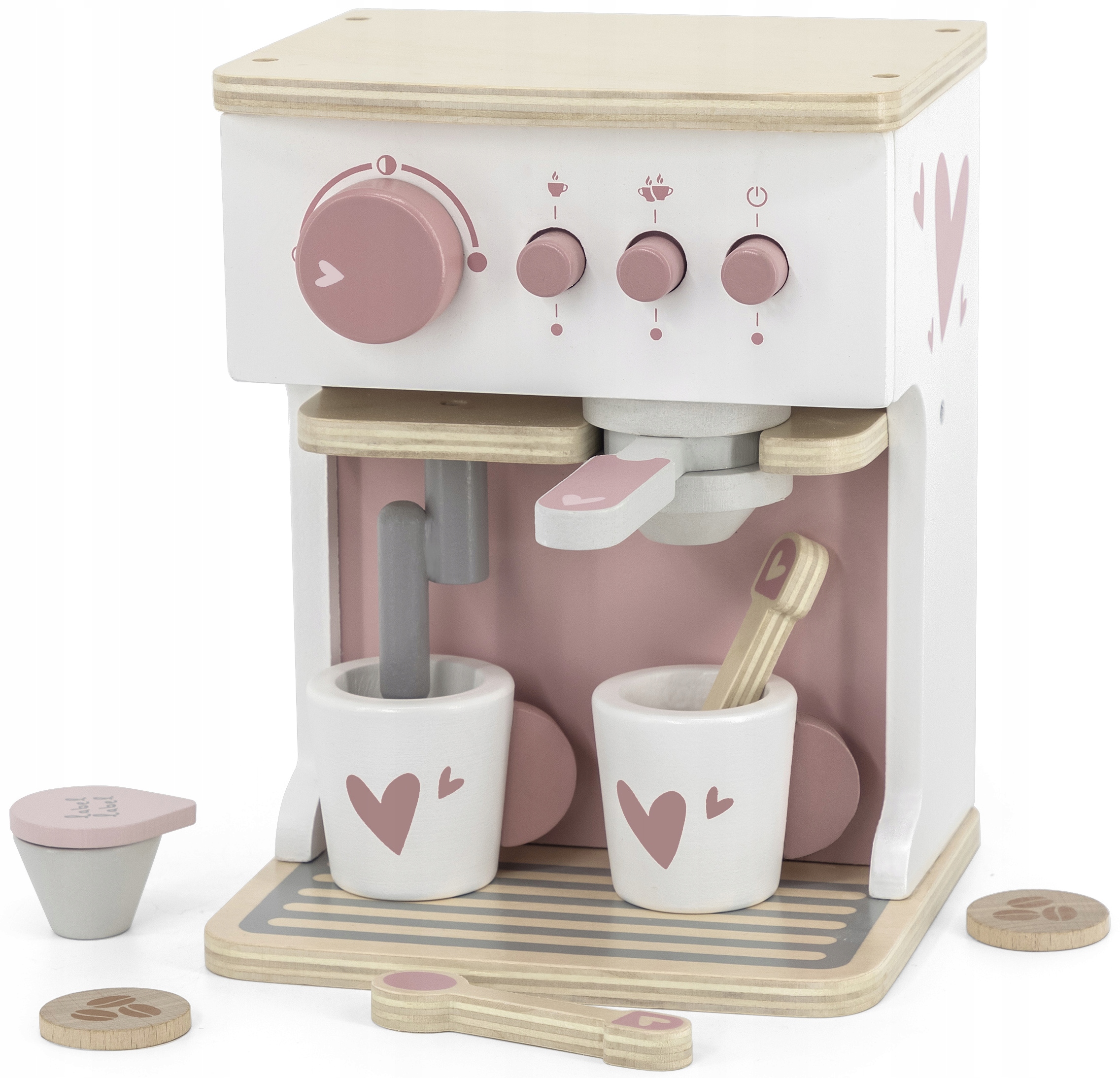 LABEL LABEL DREWNIANY EKSPRES DO KAWY Z AKCESORIAMI FILIŻANKI KAWA ...