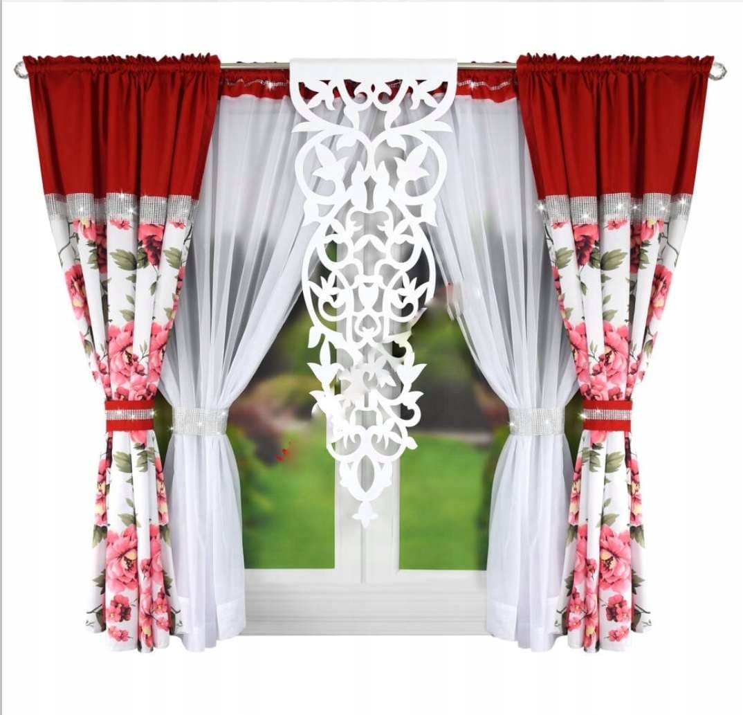 komplet firan i zaslon • Cena, Opinie • Firany gotowe 12579796624 • Allegro