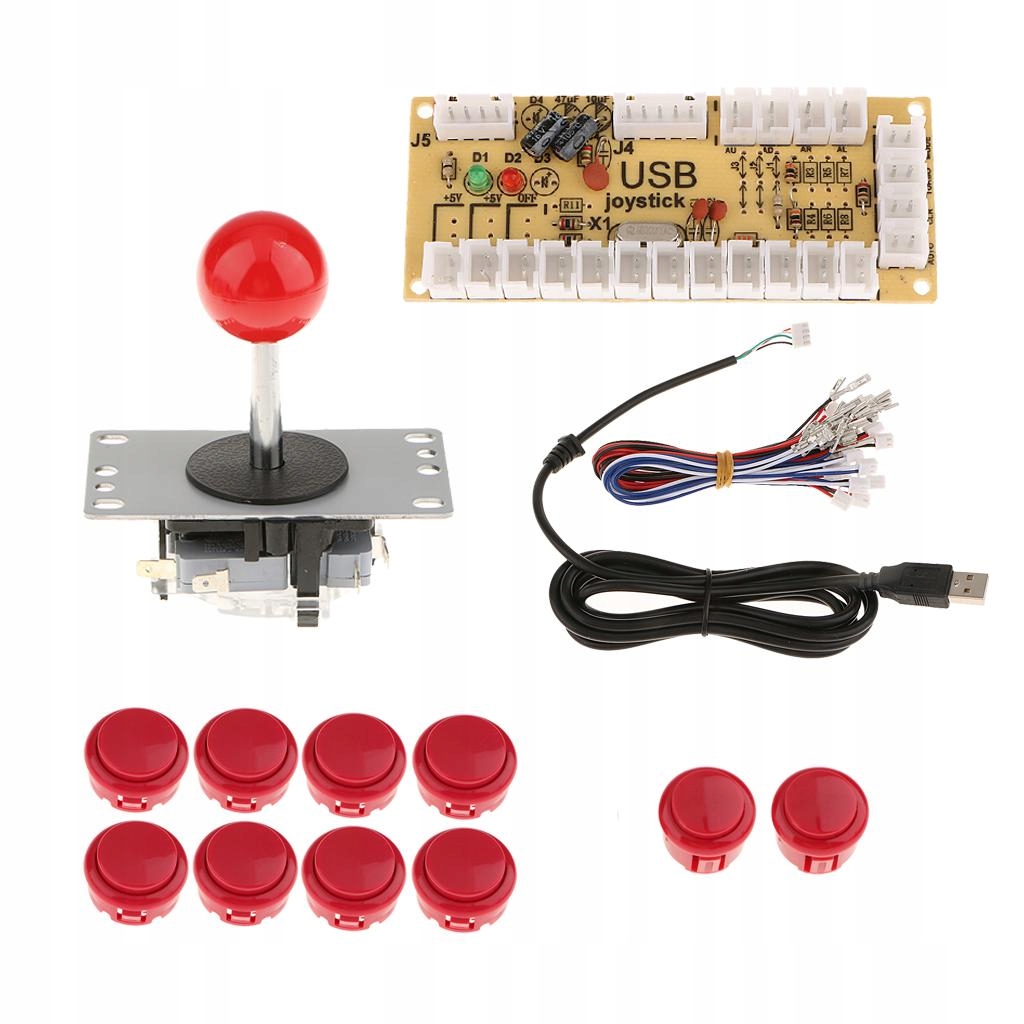 Zero Delay Arcade USB Encoder 5-pinowy joystick PC Zestaw do ...
