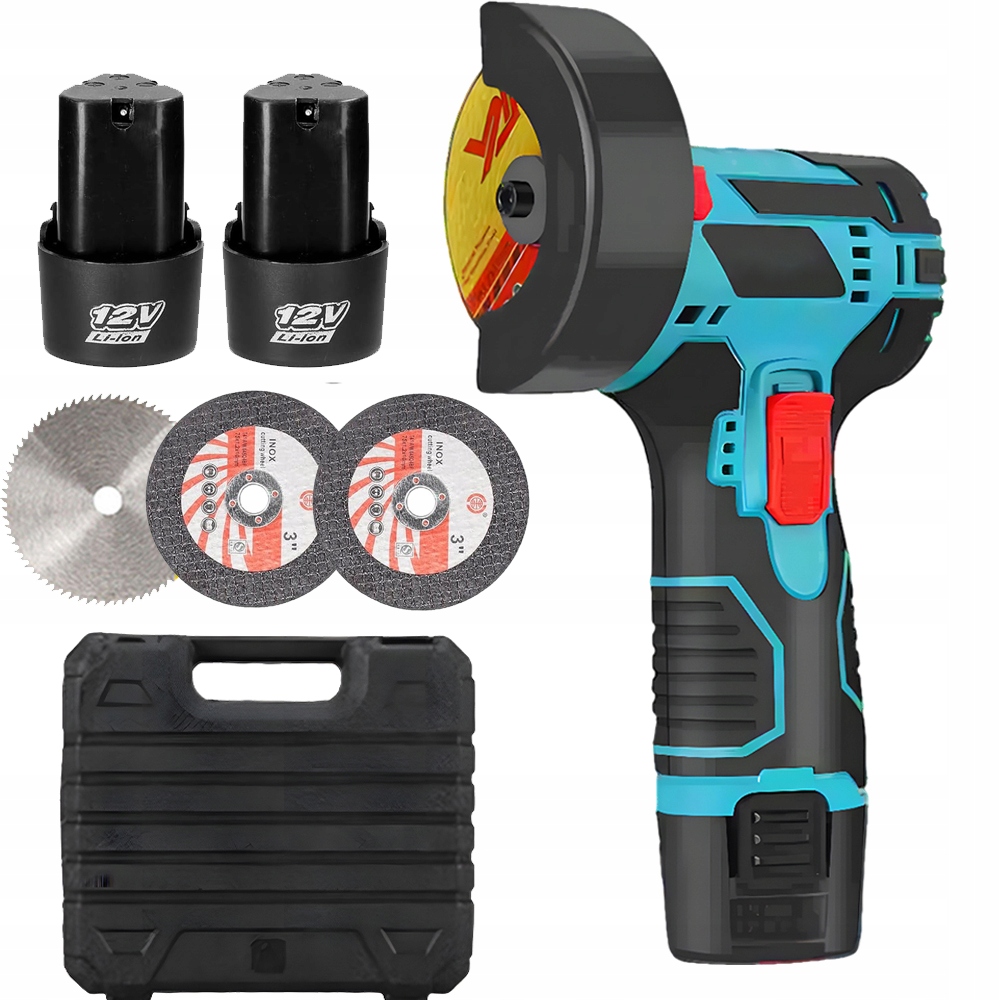 MINI SZLIFIERKA KĄTOWA 12V 2×BATERIA + 2*TARCZE (6957247866200) • Cena ...