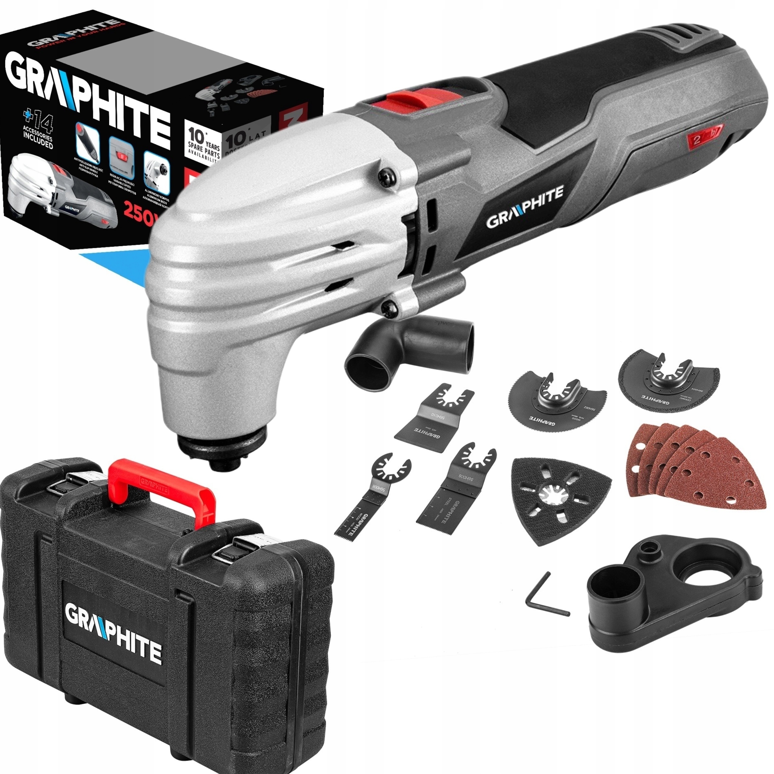 GRAPHITE URZĄDZENIE WIELOFUNKCYJNE SZLIFIERKA 250W REGULACJA OBROTÓW 59G023 (5902062087133 ...