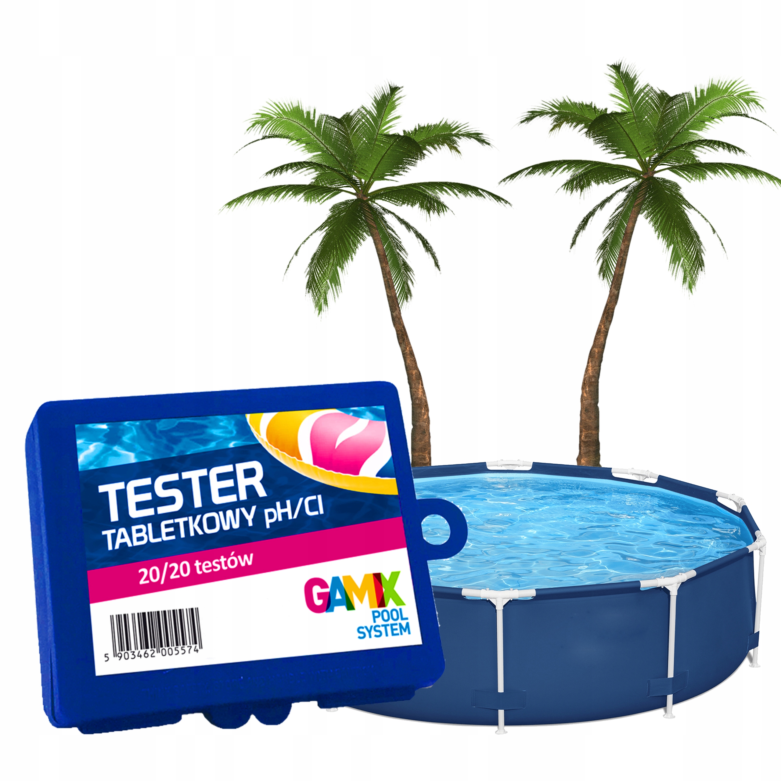 Tester tabletkowy do basenu GAMIX pH/CL 20 testów (5903462005574 ...