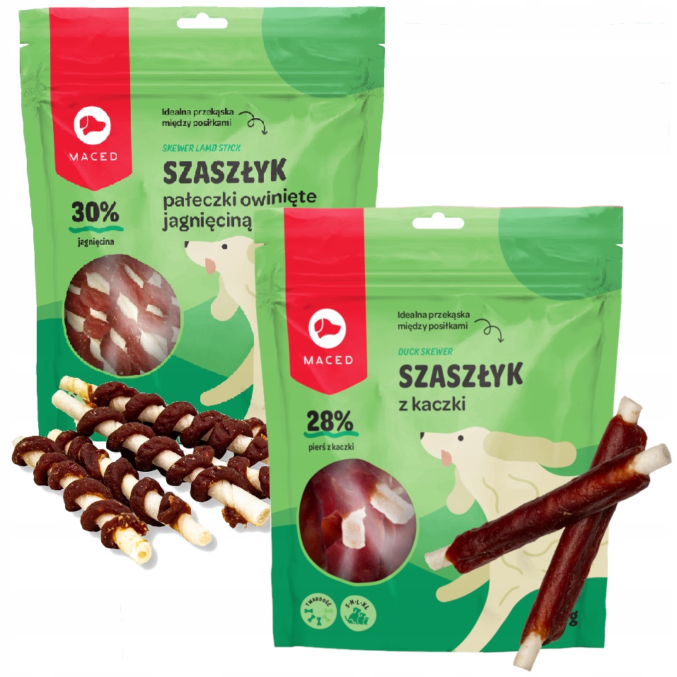 MACED PRZYSMAKI DLA PSA PAŁECZKI WOŁOWE Z KACZKĄ 500g I JAGNIĘCINĄ 500g ... MACED PRZYSMAKI DLA PSA PAŁECZKI WOŁOWE Z KACZKĄ 500g I JAGNIĘCINĄ 500g ...