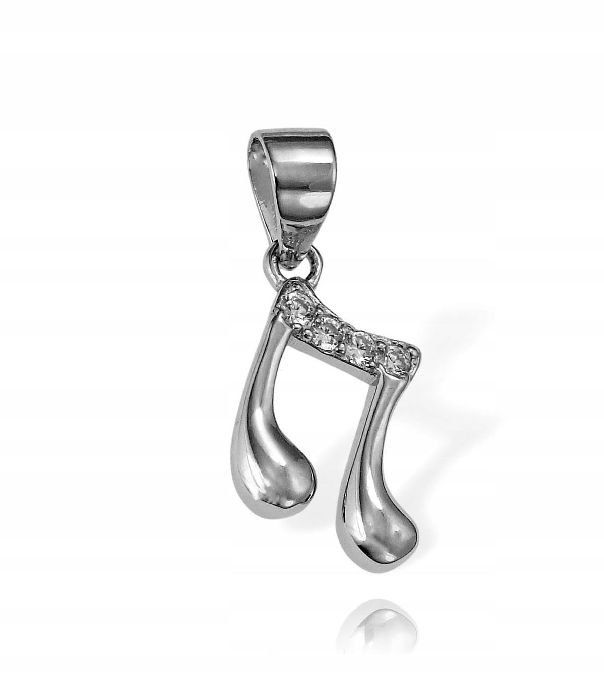 Srebrny Rodowany Wisiorek Nutki Nutka z Cyrkoniami 12914577084 - Allegro.pl