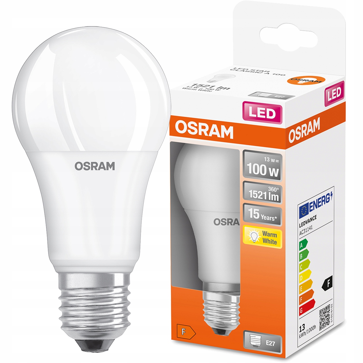 Żarówka LED E27 13W 100W 1521lm 2700K Ciepła OSRAM (4058075127029 ... Żarówka LED E27 13W 100W 1521lm 2700K Ciepła OSRAM (4058075127029 ...