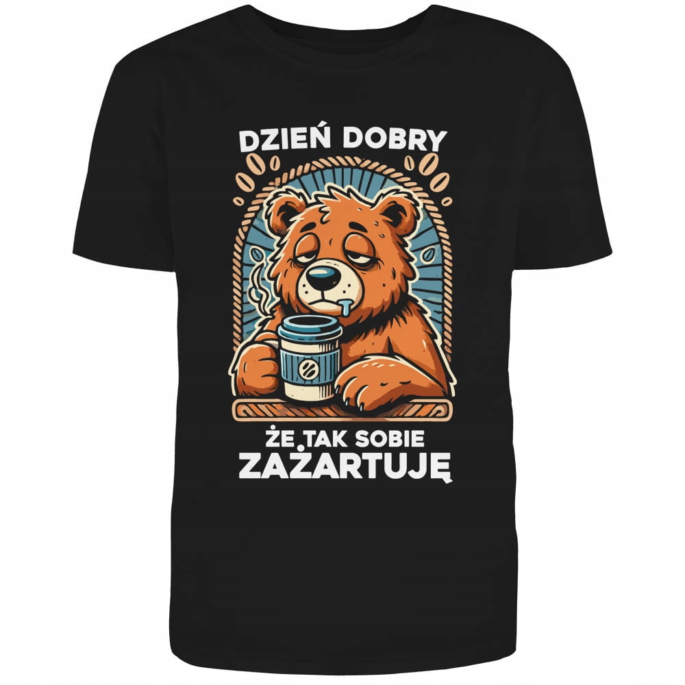 KOSZULKA MĘSKA Z NADRUKIEM ŚMIESZNE KOSZULKI NADRUK Z NAPISEM KAWA KAWUSIA • Cena, Opinie • T ...