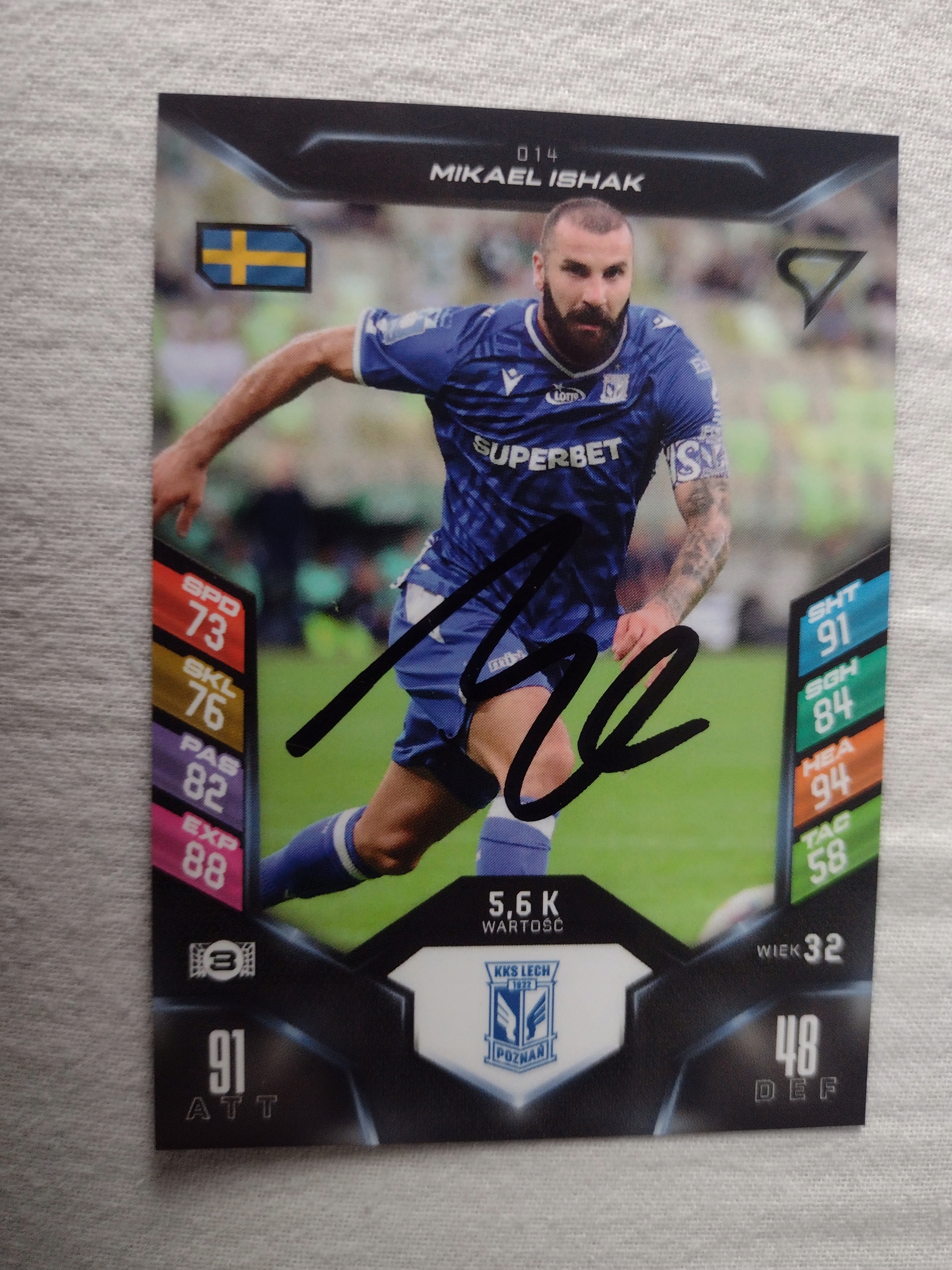 Karta SportZoo Duel autograf Lech Poznań sezon 2025/26 Mikael Ishak ...