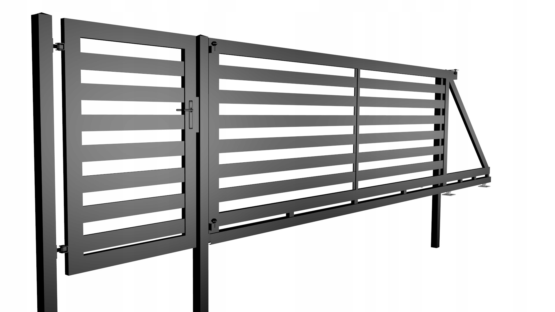 BRAMA PRZESUWNA 3,5m + FURTKA 1m ZESTAW (BP17 100/20) • Cena, Opinie ...