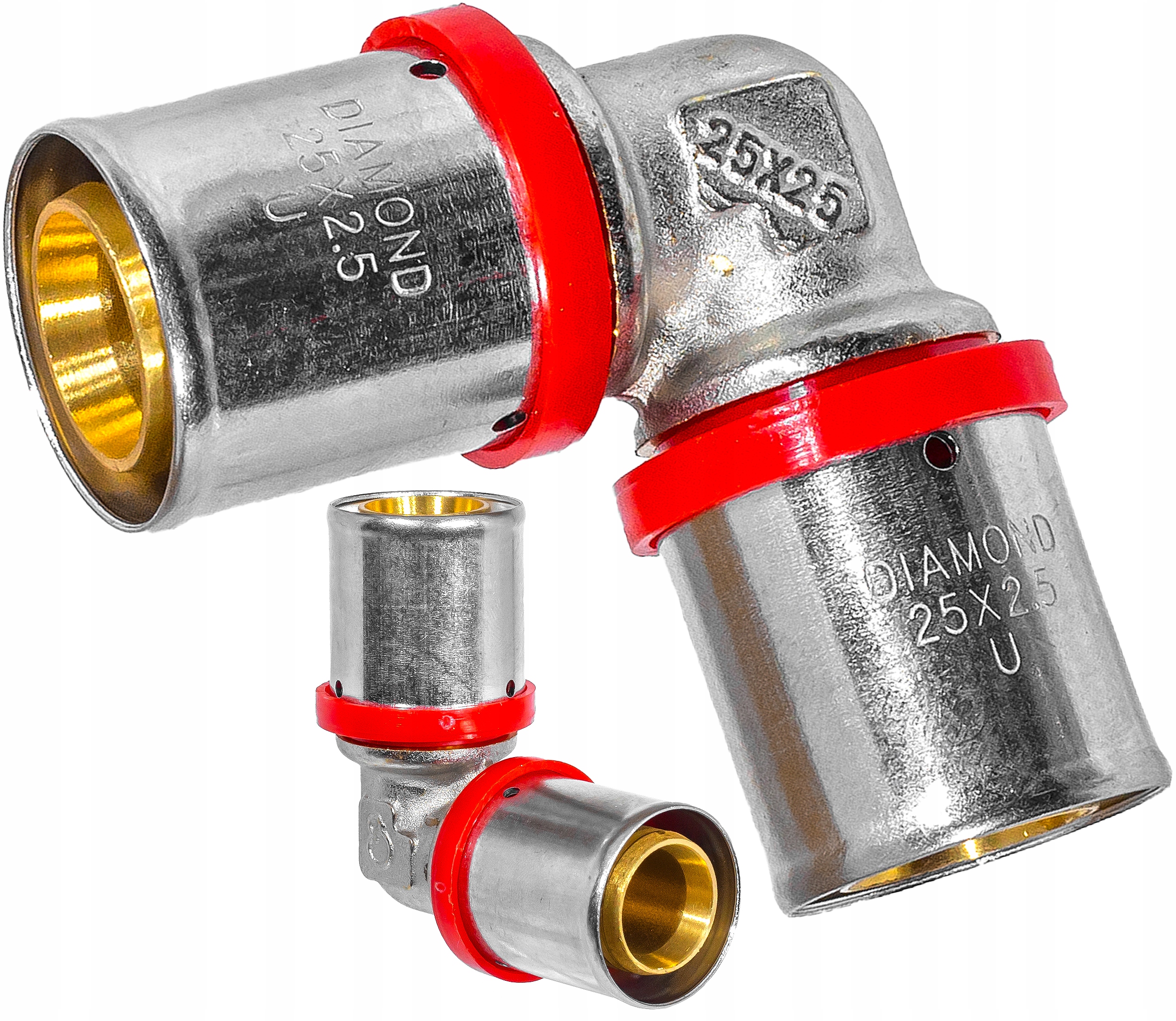 KOLANO KOLANKO RÓWNOPRZELOTOWE ZAPRAS PEX ALUPEX 25 x 25 mm TYP SZCZĘK ...