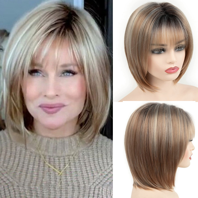 Peruka Damskie Blond Peruki bob Naturalna włosy 12911182965 - Allegro.pl