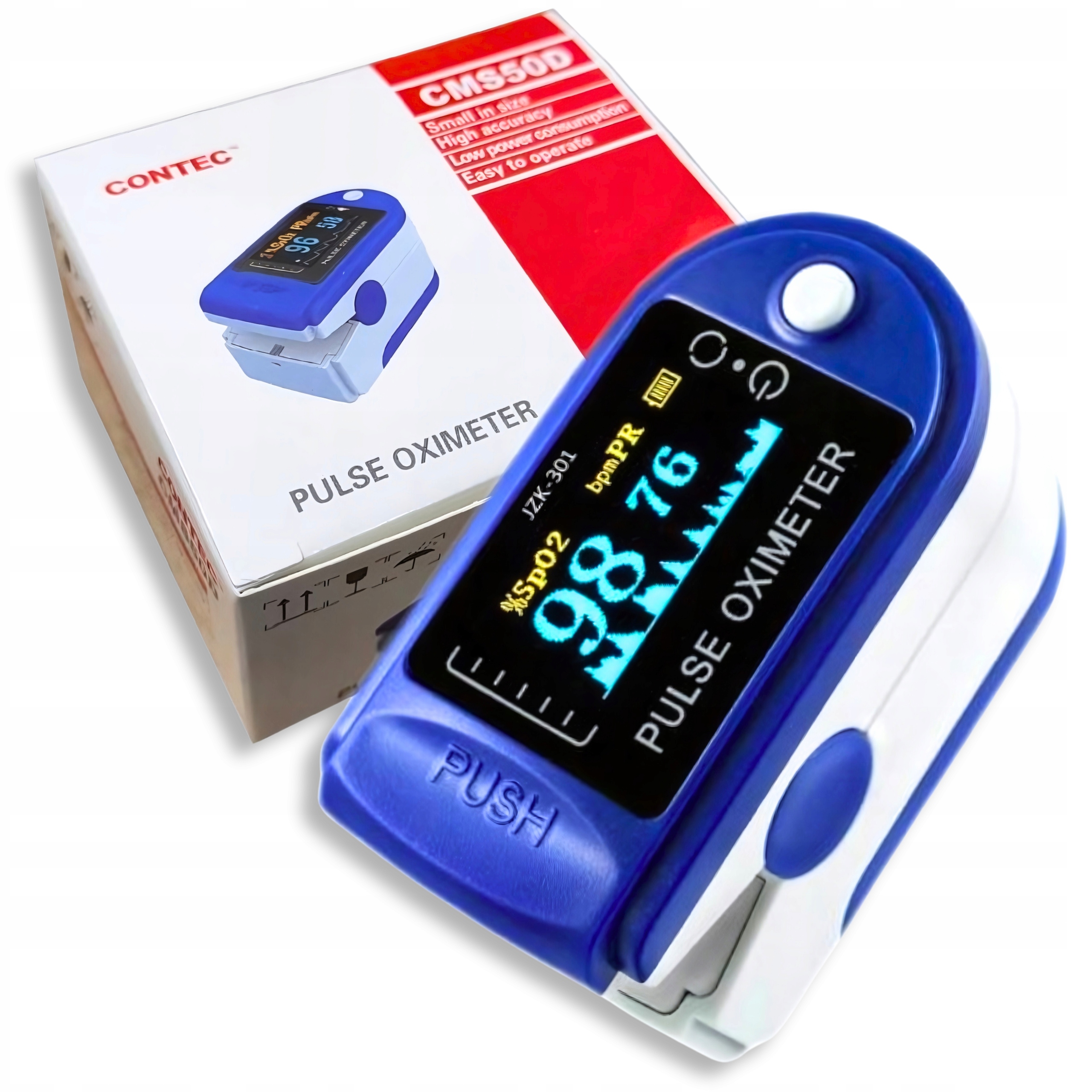 PULSOKSYMETR PULSOMETR MEDYCZNY CONTEC CMS50D OLED NAPALCOWY (5905771550851) • Cena, Opinie ...