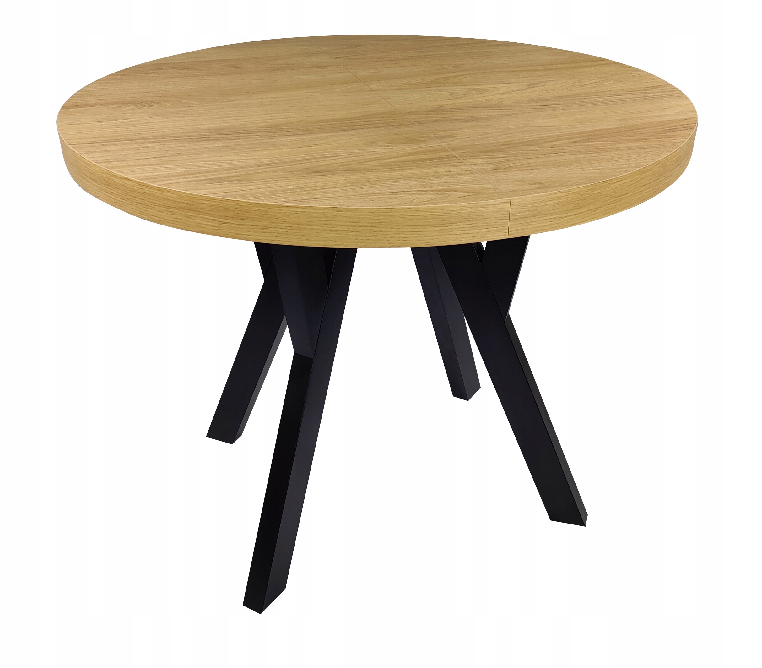 STÓŁ OKRĄGŁY ROZKŁADANY 100/200 dąb Hikkora Egger (rozkładany czarne ...