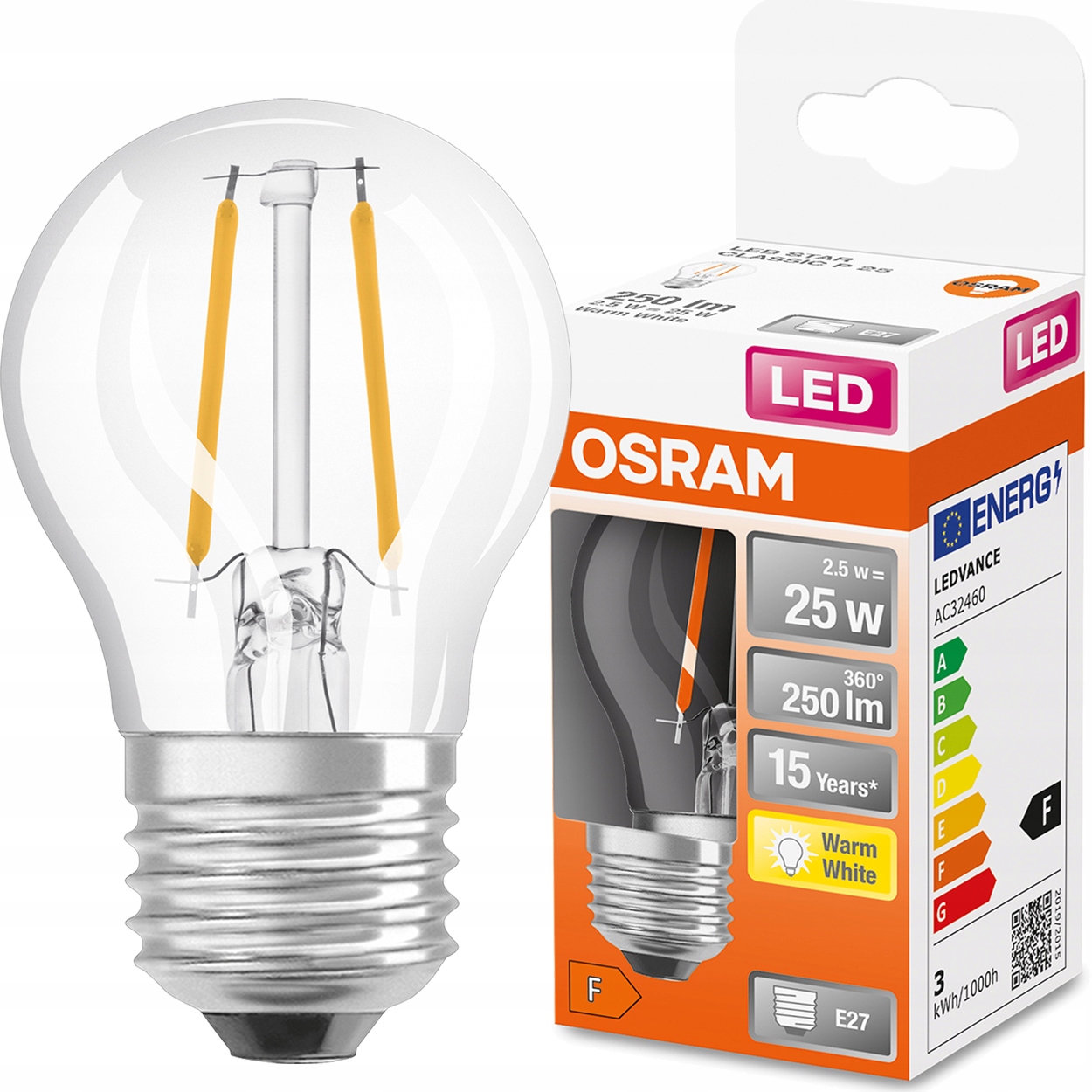 Żarówka LED MAŁA KULKA E27 2,5W = 25W 2700K OSRAM (4058075436541 ...