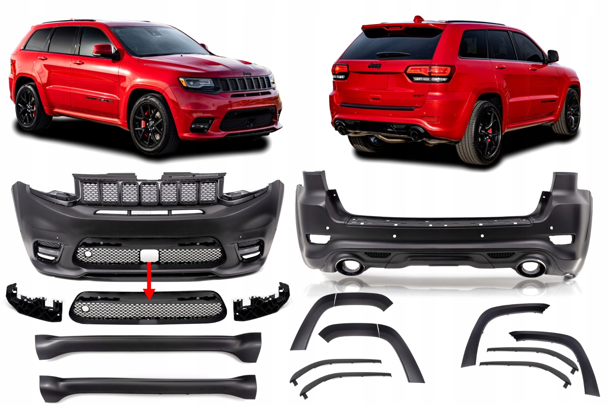 JEEP GRAND CHEROKEE IV WK2 17-21 BODY KIT PAKIET STYLIZACYJNY SRT ...