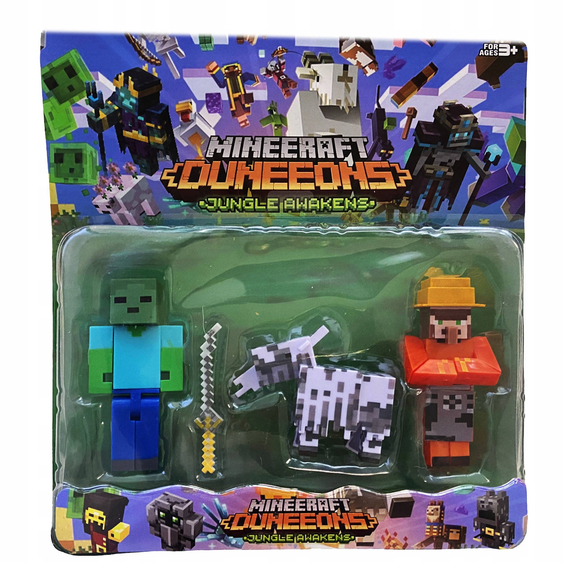 MINECRAFT ZESTAW 3 FIGURKI ZOMBIE KOŃ + AKCESORIA 12611809209 - Allegro.pl