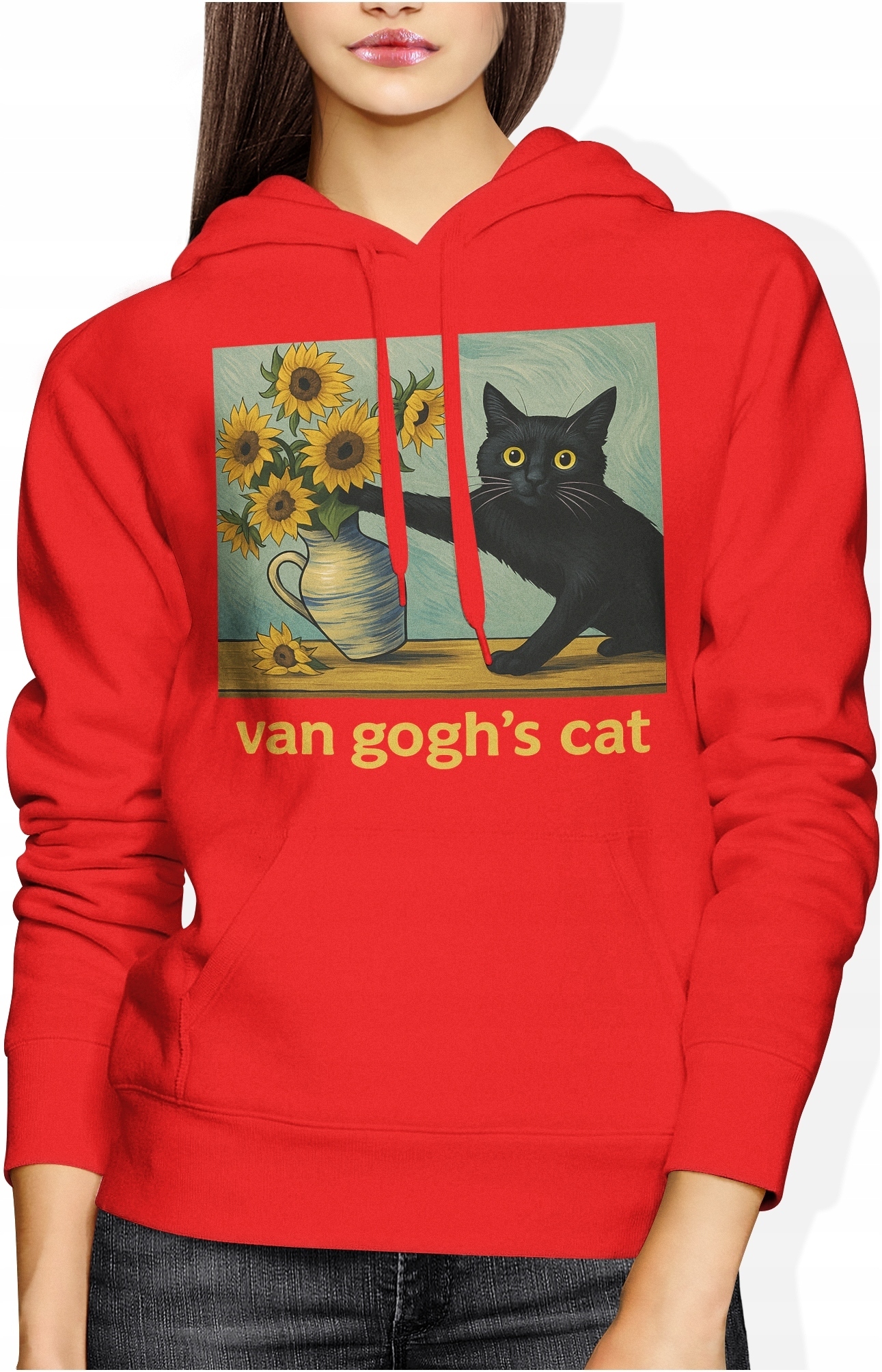 PULÓVER VINCENT VAN GOGH NAPRAFORGÓ MACSKA VICCES VIRÁGOK VIRÁGOKKAL S ...