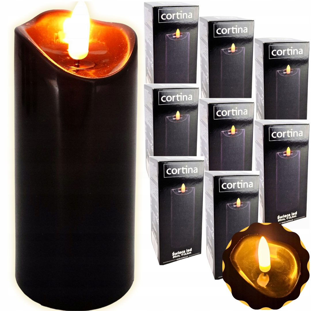 Wkład LED zniczy Efekt płomienia ŚWIECZKA 8szt 14 DNI CIEPŁE Dla MAMY ...