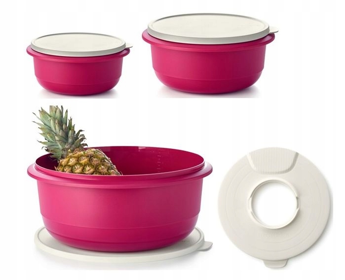 Tupperware SADA MISEK NA TĚSTO 2L + 3,5L + 9,5L + POKRYVA originál za ...