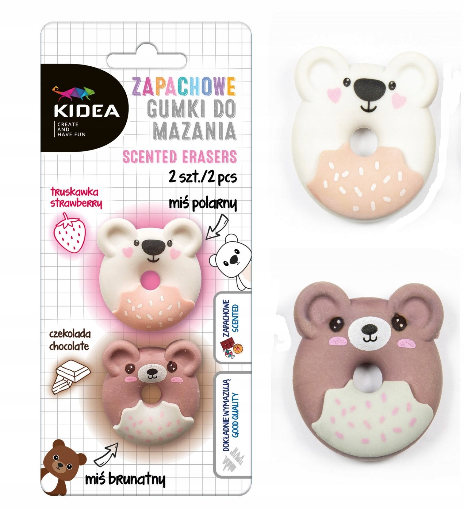 2 x GUMKA ZAPACHOWA DO MAZANIA MISIE DONUTY KIDEA (5901130080427 ...