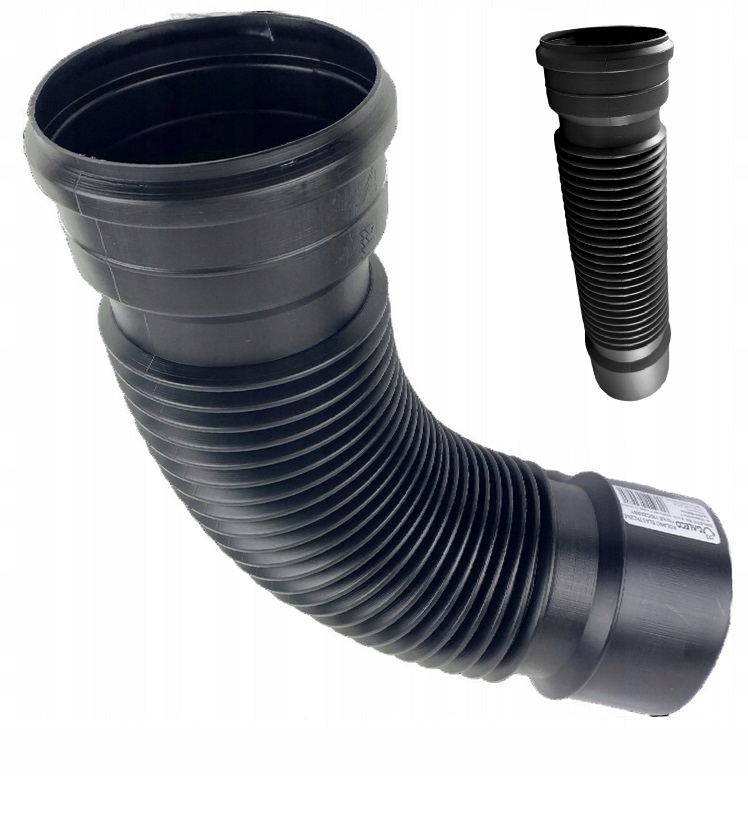 Kolano elastyczne Galeco 110 mm czarne przyłącze elastyczne do rynny ...