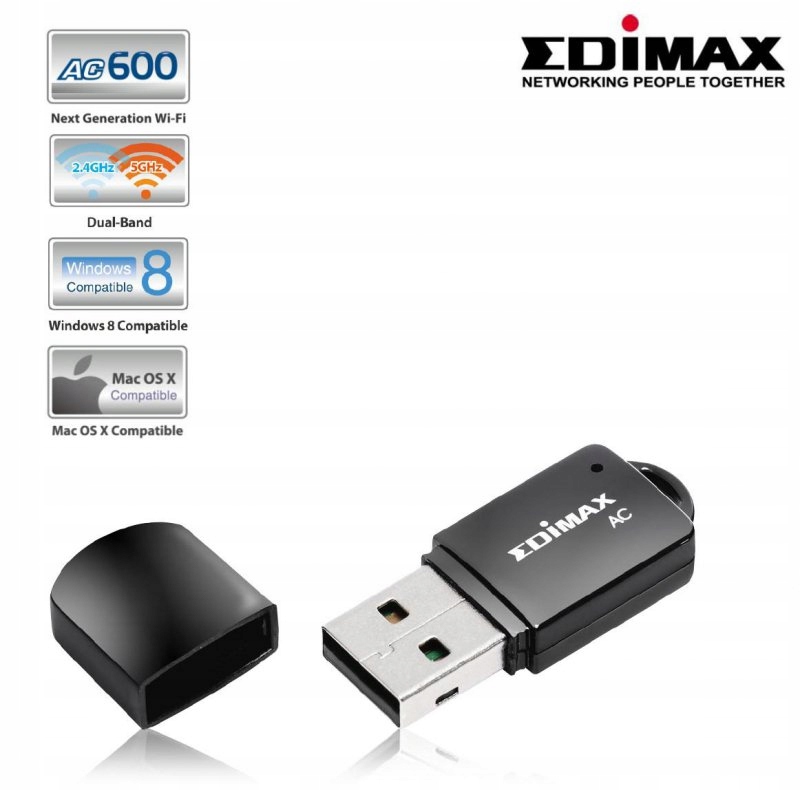Karta sieciowa WIFI USB AC600 zewnętrzna Edimax DUAL BAND - Sklep ...