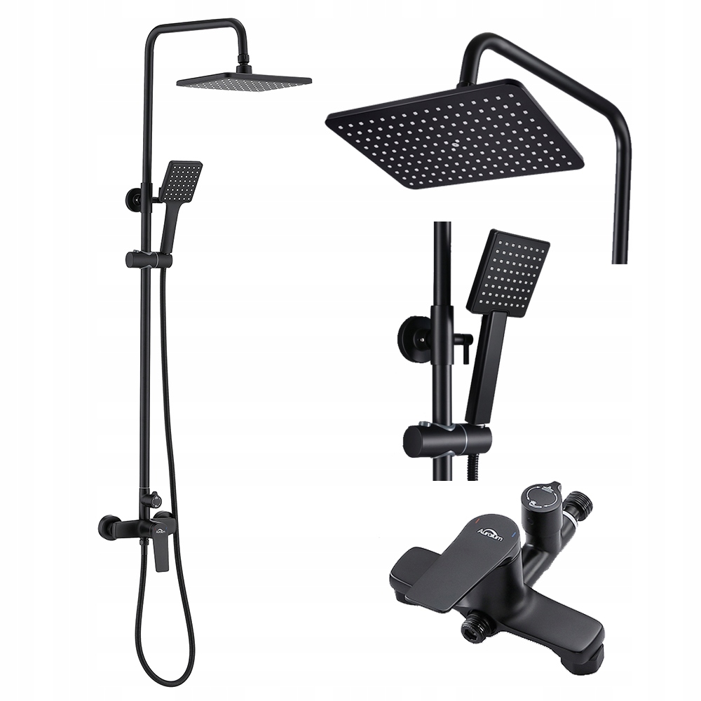 Sprchová stříkací sada Dešťová sprcha Černá za 1808 Kč - Allegro