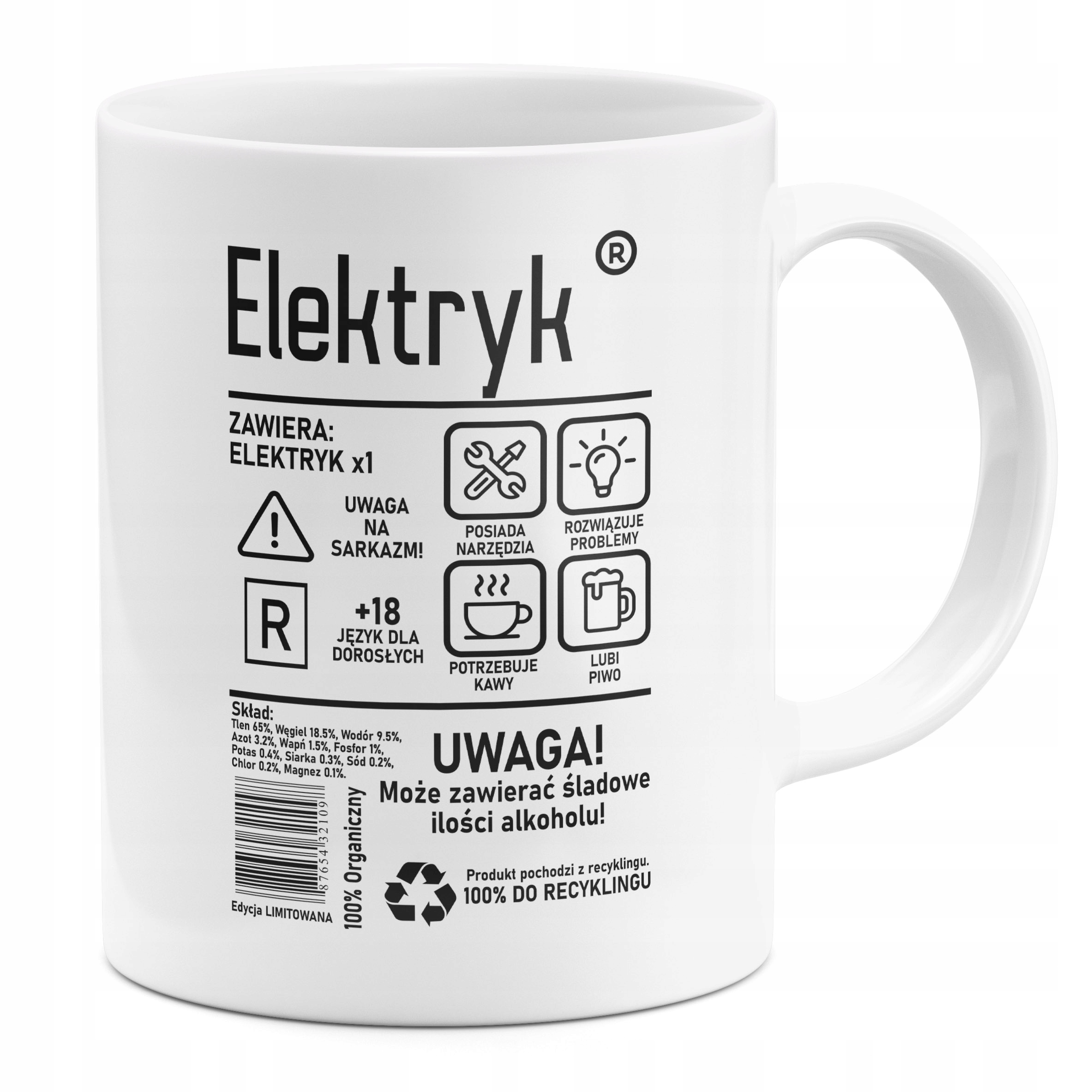 Kubek Dla Elektryka Prezent Etykieta Elektryk 12401553942 - Allegro.pl