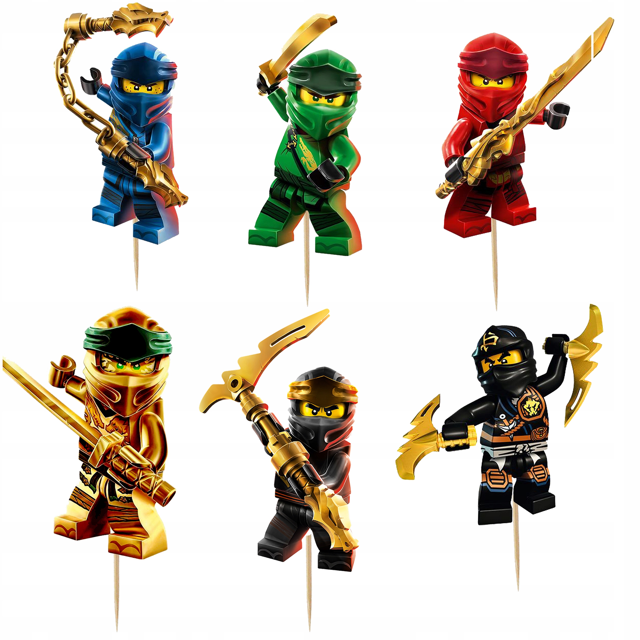 ТОПЕРЫ ДЛЯ ТОРТА LEGO NINJAGO 6 шт. купить с доставкой из Польши с Allegro на FastBox 14239882091