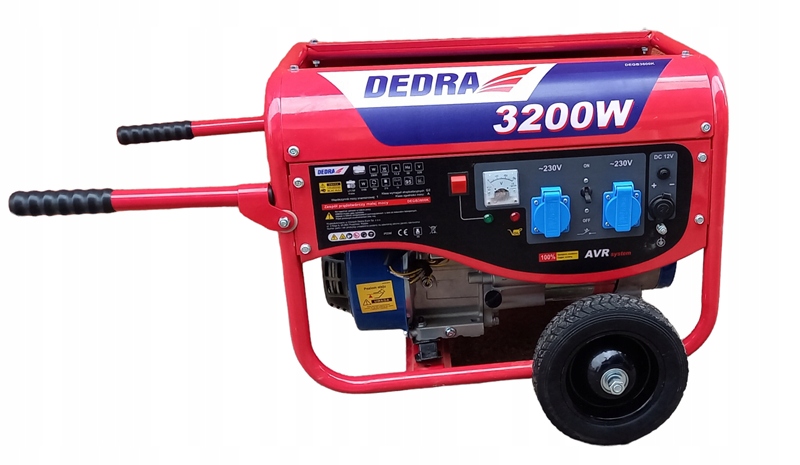 Agregat prądotwórczy przenośny jednofazowy Dedra 3200 W benzyna ...