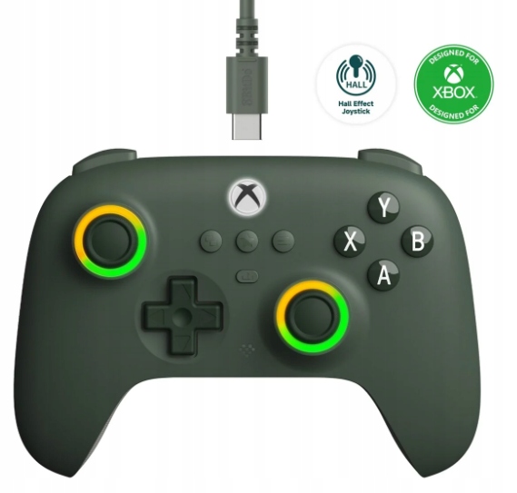 8bitdo Ultimate C Green Hall RGB Pad Przewodowy Xbox One Series X|S PC ...