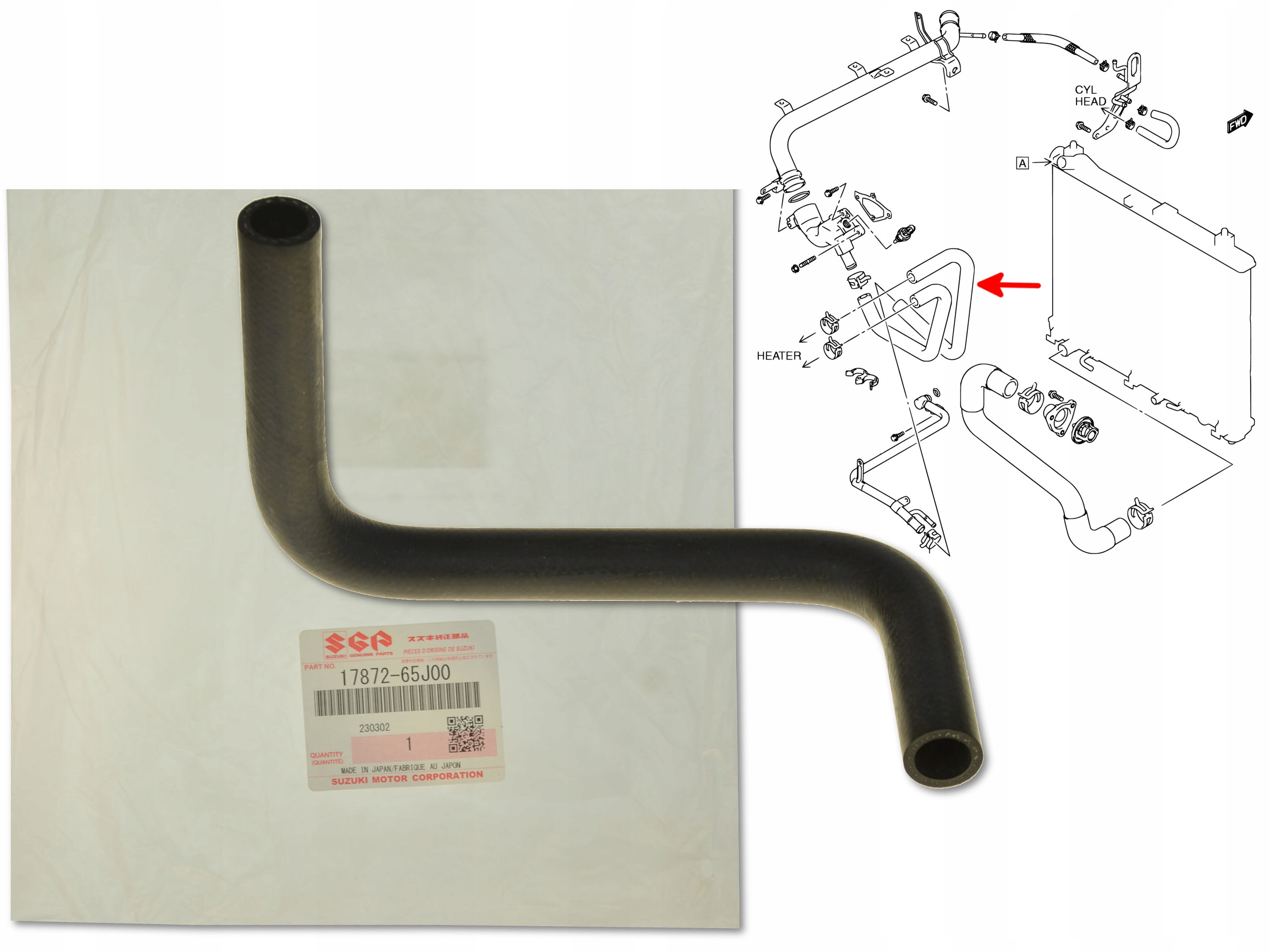 SUZUKI GRAND VITARA II 05- 2.0i PRZEWÓD RURA WĄŻ NAGRZEWNICY za 45 ...