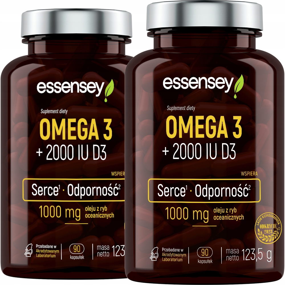 OMEGA 3 + WITAMINA D3 FORTE MAX PORCJA ODPORNOŚĆ SERCE ZĘBY NA 180 DNI ...
