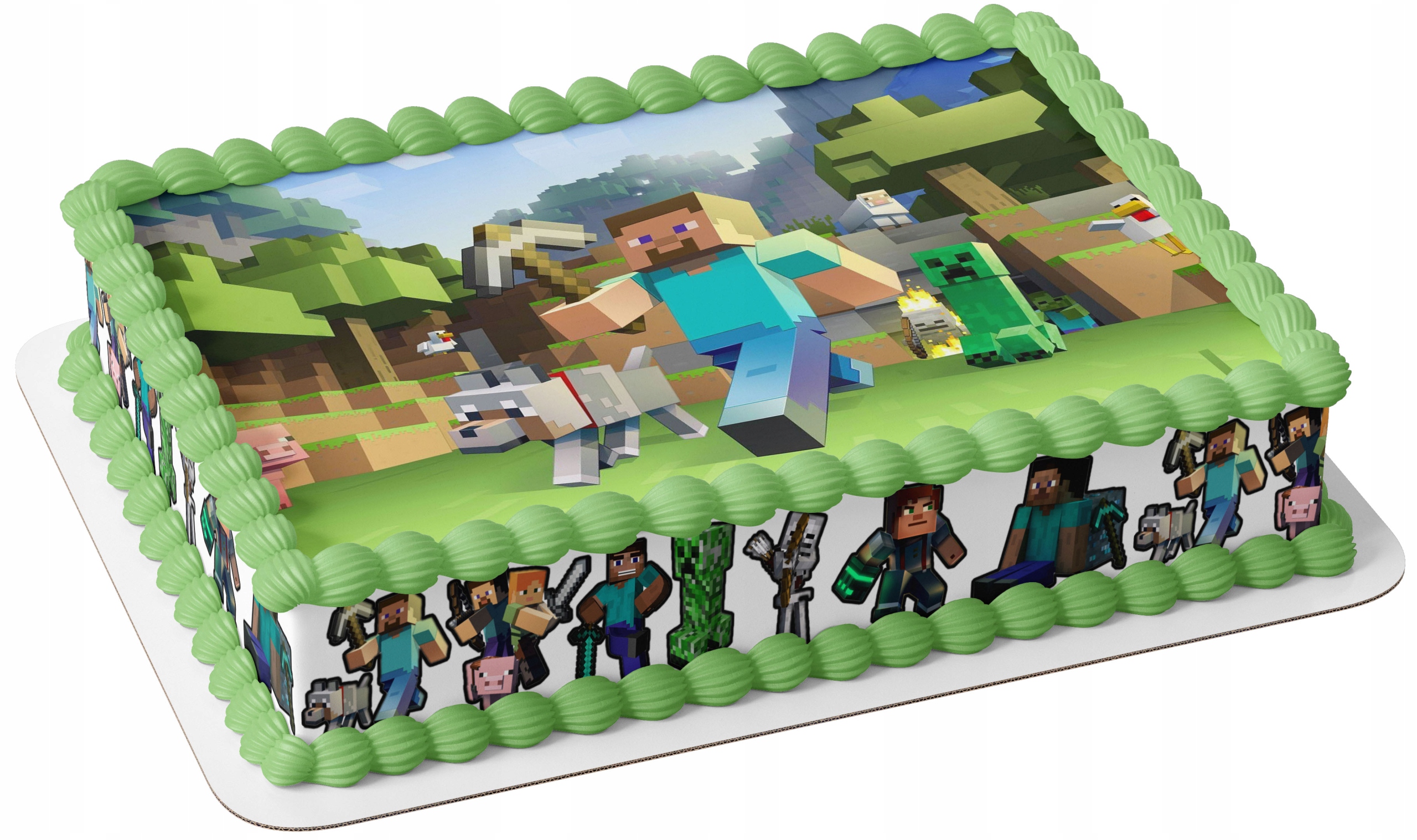 ZESTAW OPŁATEK NA TORT MINECRAFT POSTACIE DUŻY WYBÓR + GRATIS • Cena ...