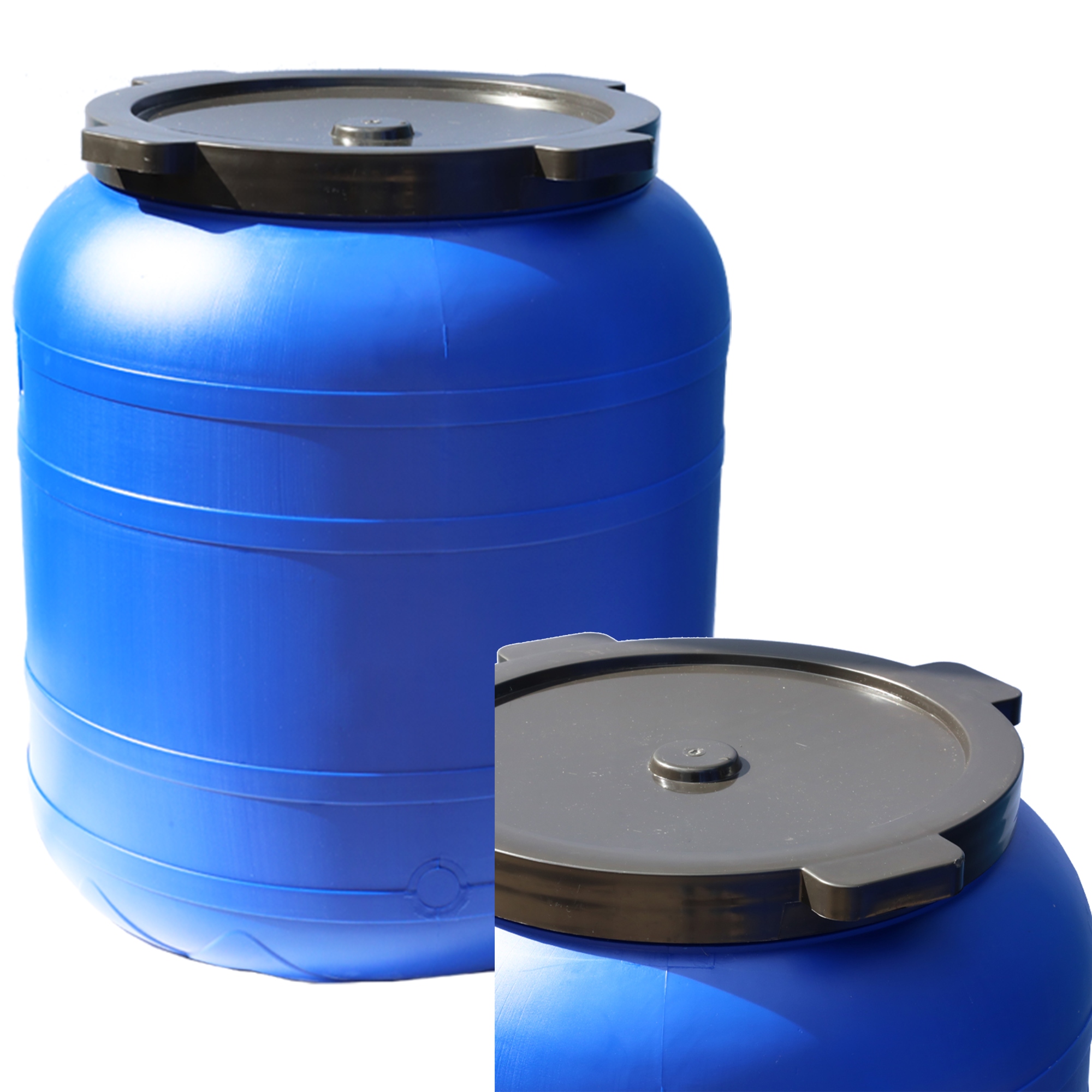 DUŻA BECZKA PLASTIKOWA 150L Z POKRYWKĄ ZBIORNIK NA WODĘ NA KISZONKI ...