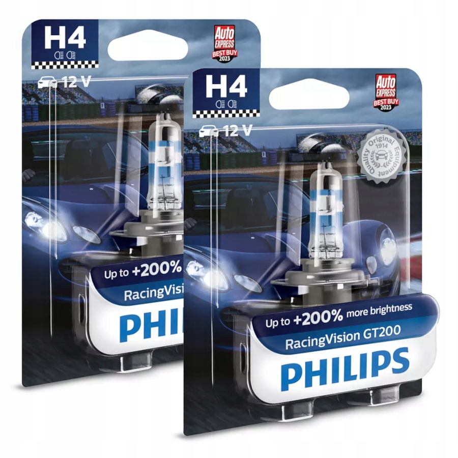 Żarówki H4 PHILIPS Racing Vision GT200 +200% 8719018005717 za 154.00PLN ...